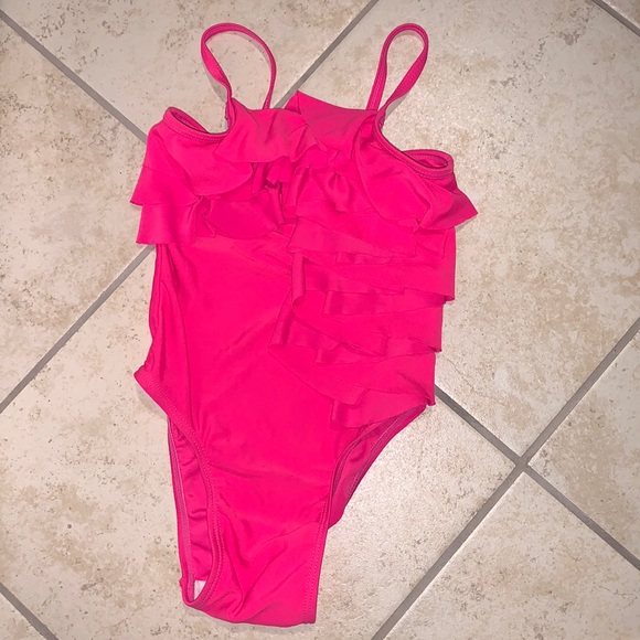 Old Navy Swim Old Navy Pink Ruffle One Piece Bathing Suit Poshmark